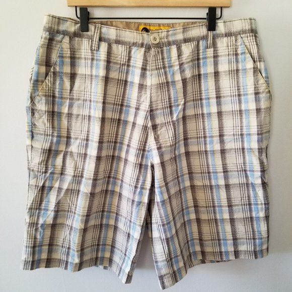 Heat Wave | Shorts | Heat Wave Surf Brand Bluebrown Plaid Cotton Blend ...